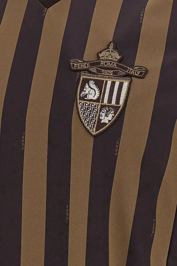 Fendi V-neck Striped T-shirt - No