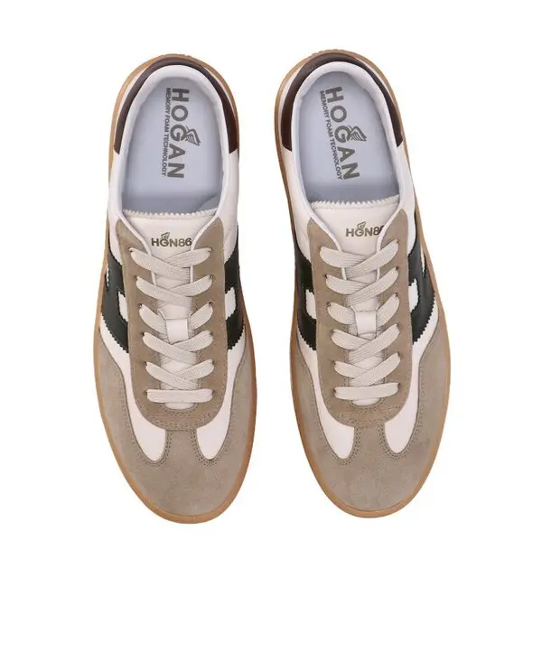 Hogan Lace-up Round Toe Low Top Sneakers - Nude