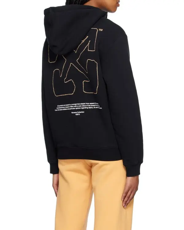 Off-White Logo-embroidered Cotton Hoodie