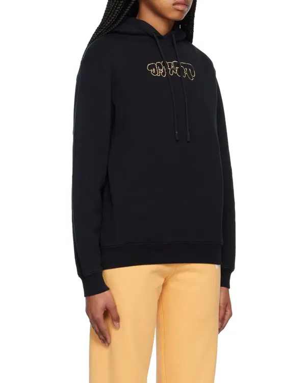 Off-White Logo-embroidered Cotton Hoodie