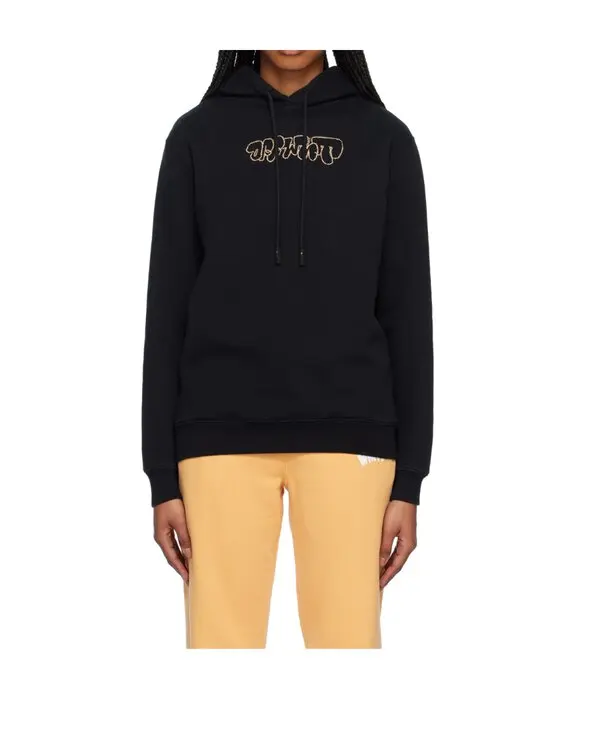 Off-White Logo-embroidered Cotton Hoodie