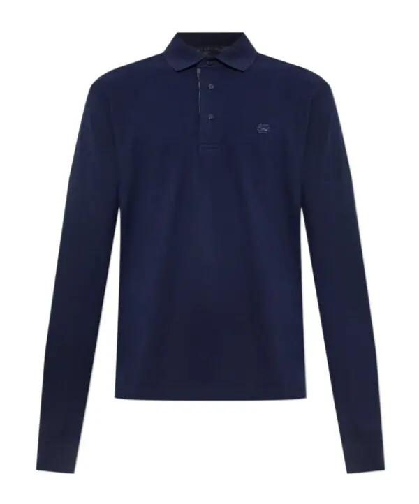 Etro Cotton Polo With Pegaso Logo