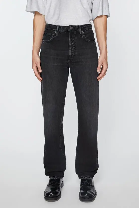Acne Studios Logo Patch Mid-rise Jeans - Black