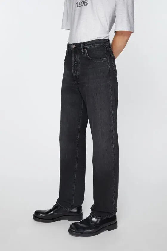 Acne Studios Logo Patch Mid-rise Jeans - Black