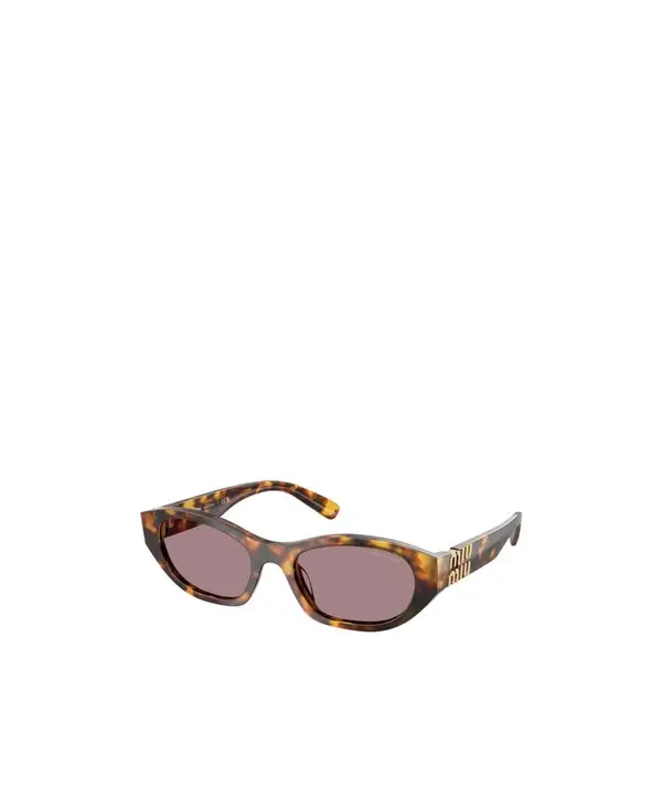 Miu Miu Tortoiseshell Oval Frame Sunglasses - Nude