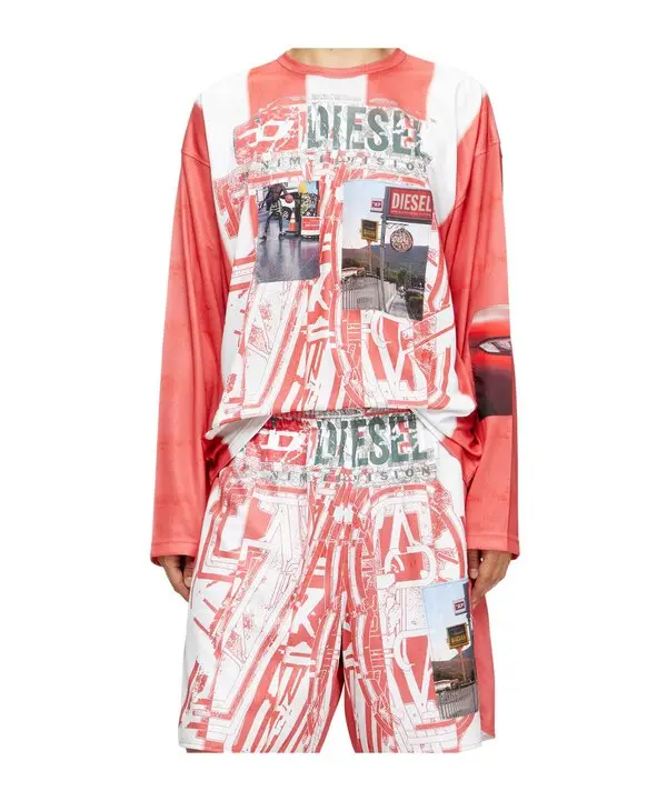 DIESEL® Graphic-print Long-sleeved T-shirt