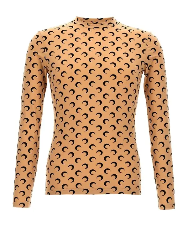 MARINE SERRE Long Sleeve T-shirt - Nude