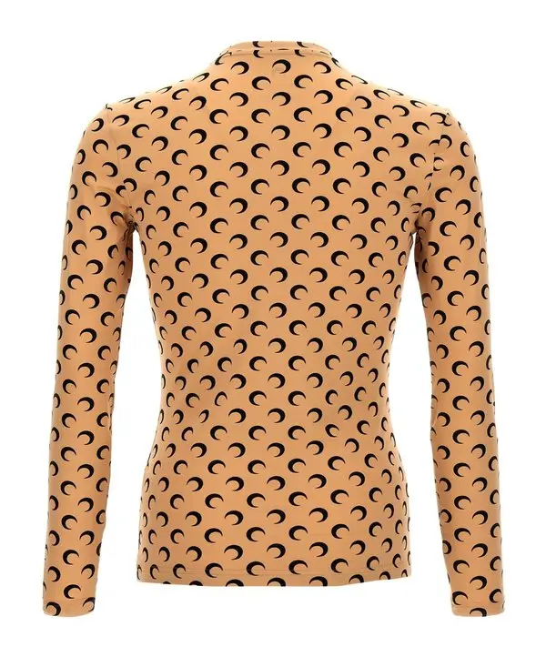 MARINE SERRE Long Sleeve T-shirt - Nude