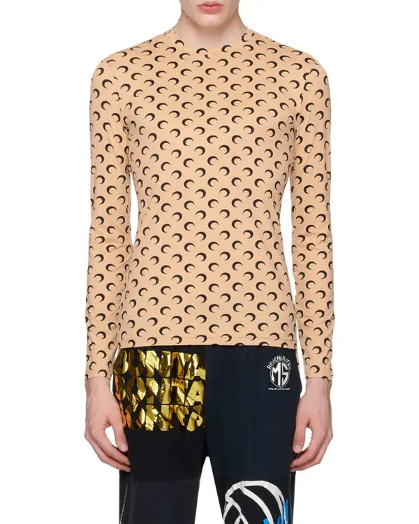 MARINE SERRE Long Sleeve T-shirt - Nude