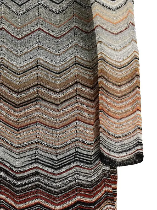 Missoni Chevron Sequin Mini Knitted Dress - Brown