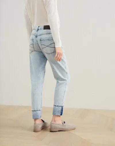 Brunello Cucinelli Roll-cuff Straight Leg Jeans - White