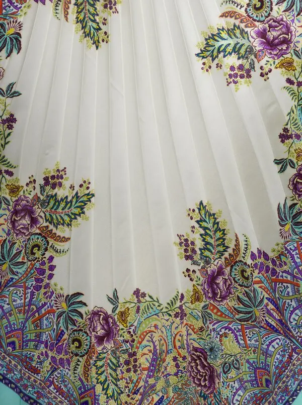 Etro Floral-printed Pleated Wraparound Scarf - Multicolor