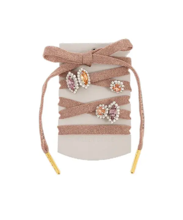 GOLDEN GOOSE Embellished Sparkling Shoelaces - Nude
