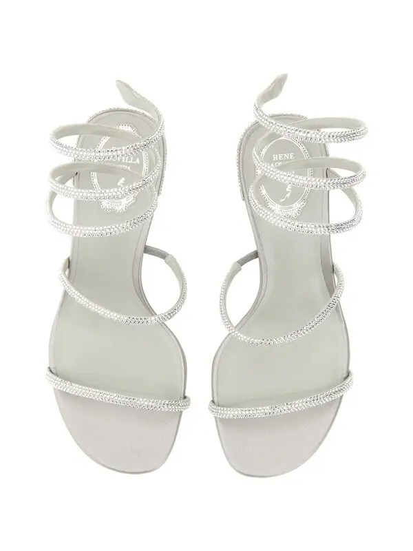 Rene Caovilla Embellished Open Toe Sandals - White
