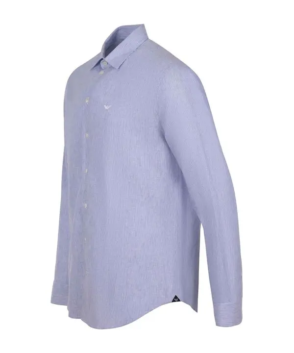 Emporio Armani Logo Embroidered Striped Shirt