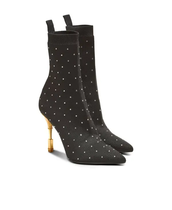 Balmain Moneta Embellished Sock Boots