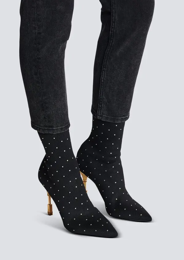 Balmain Moneta Embellished Sock Boots