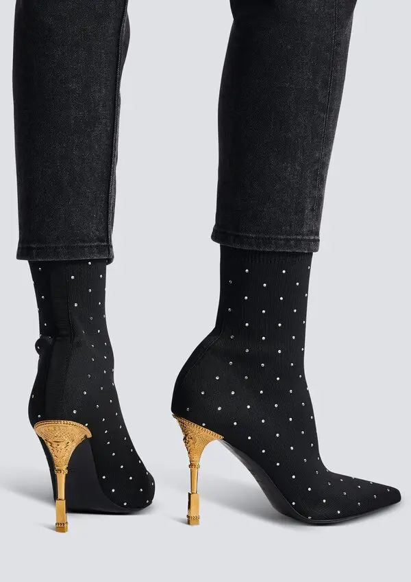 Balmain Moneta Embellished Sock Boots