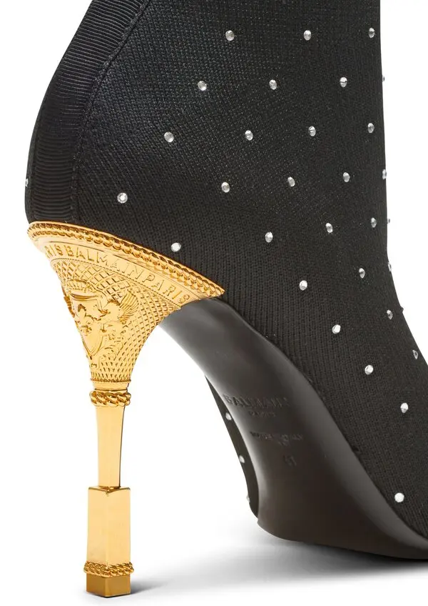 Balmain Moneta Embellished Sock Boots