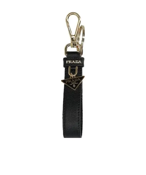 Prada Saffiano Leather Keychain - Black