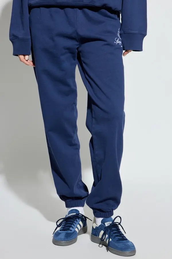 SPORTY  RICH Elastic Waist Track Pants