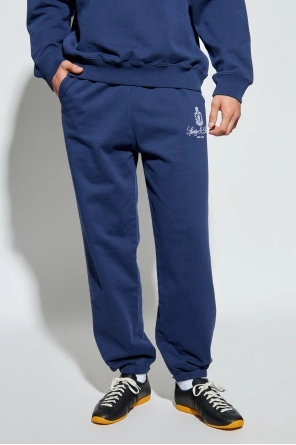 SPORTY  RICH Elastic Waist Track Pants