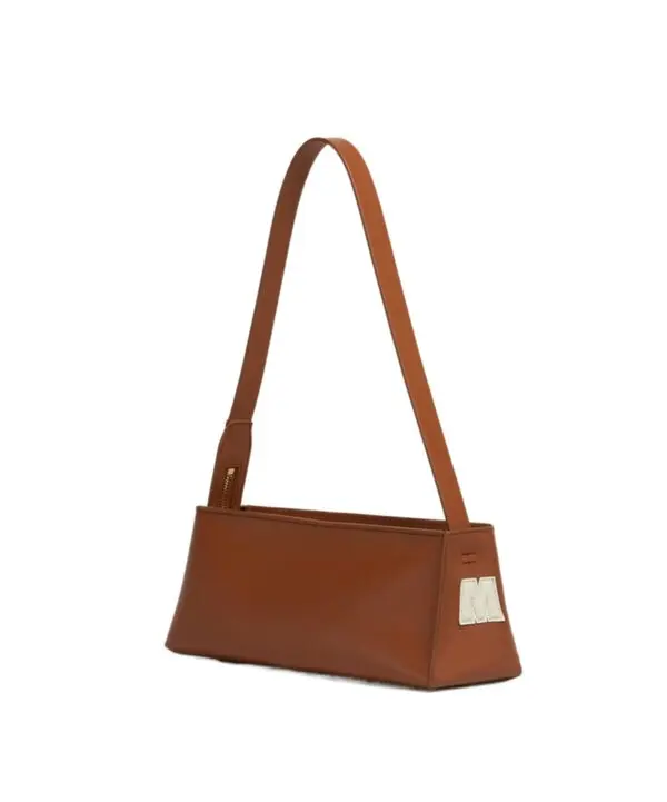 Marni Logo Patch Shoulder Bag - Mocha/ivory