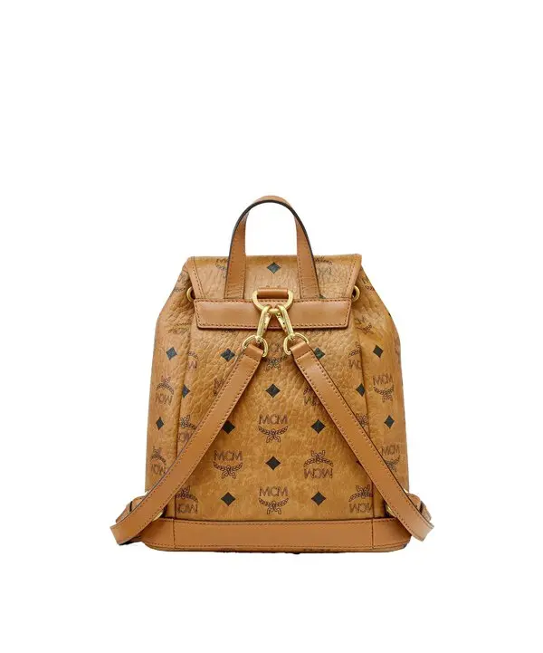 Mcm Aren Drawstring Mini Backpack - Cognac