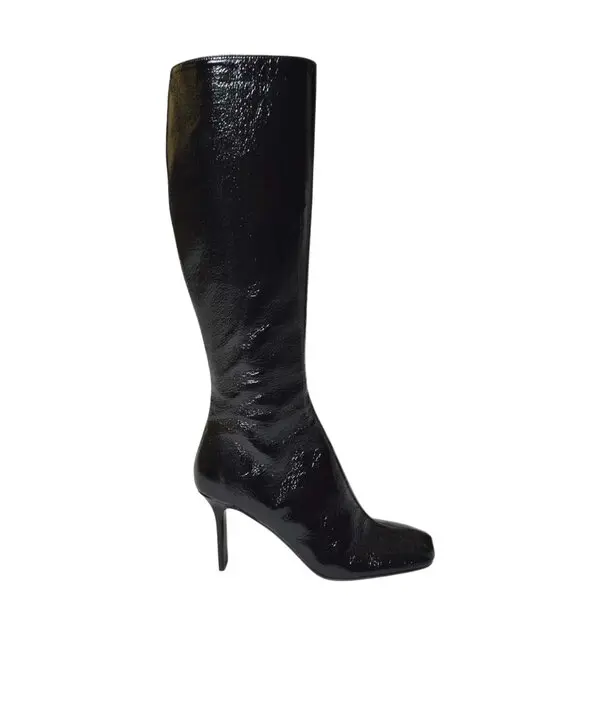 COURREGES Square Toe Geometric Heel Boots - Black