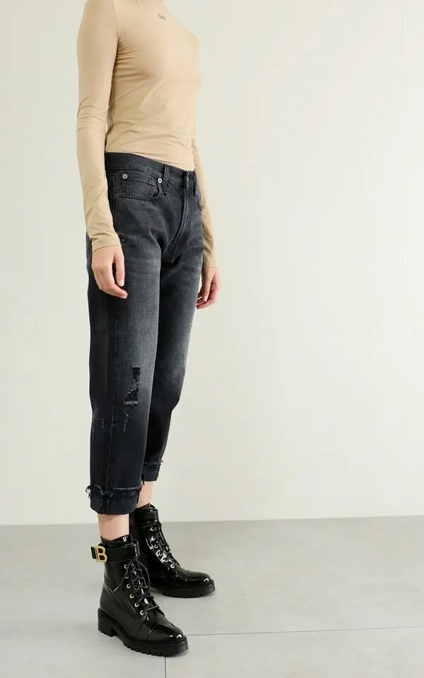 R13 Straight Leg Jeans - Black