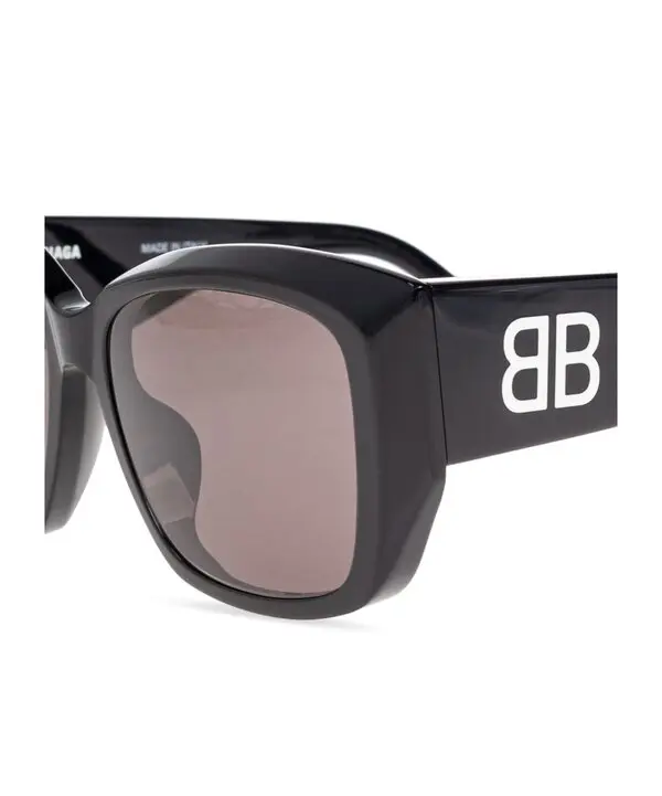 Balenciaga Bb Logo Rectangle Sunglasses - Black