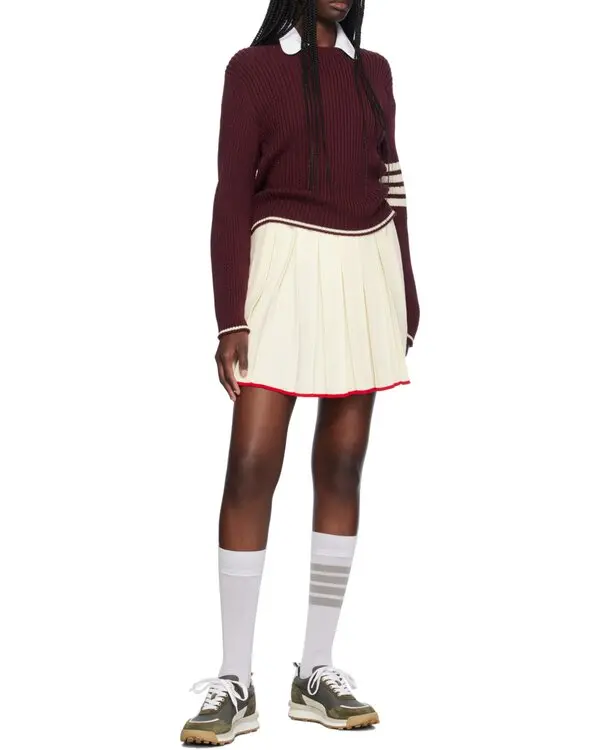 Thom Browne Pleated Mini Skirt With Tricolor Detail