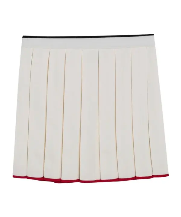 Thom Browne Pleated Mini Skirt With Tricolor Detail - White