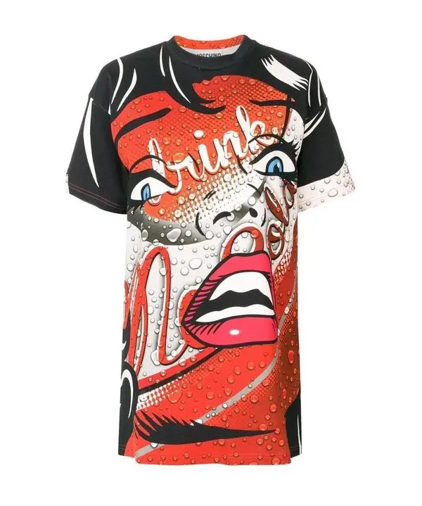 Moschino Printed Crewneck T-shirt Dress