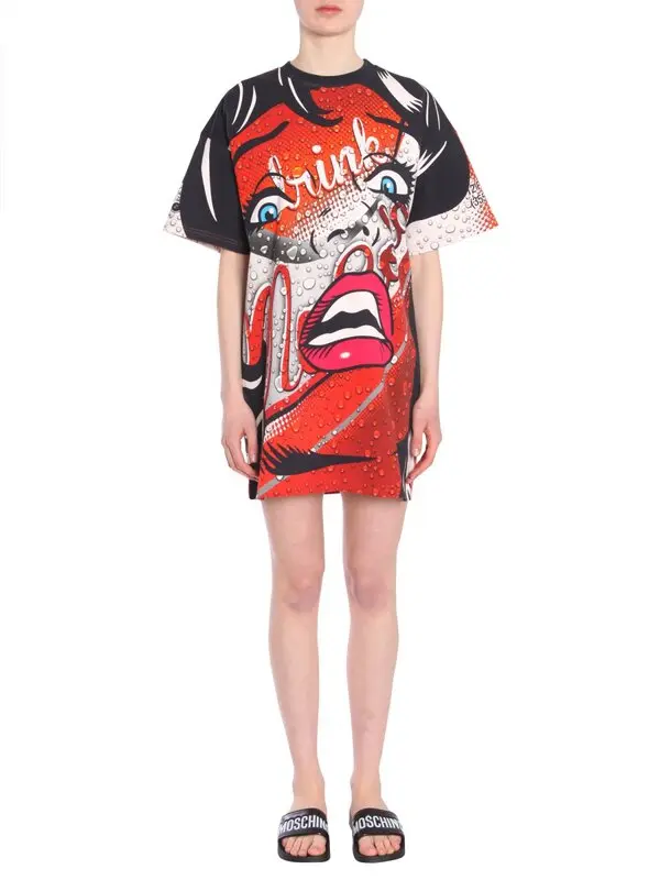 Moschino Printed Crewneck T-shirt Dress