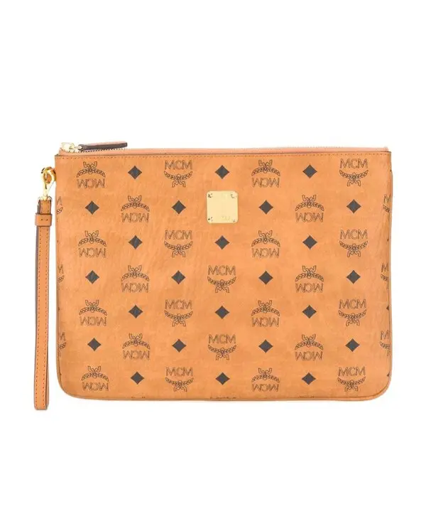 Mcm Visetos Small Clutch Bag - Orange