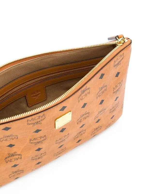 Mcm Visetos Small Clutch Bag - Orange