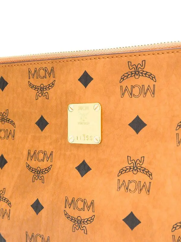 Mcm Visetos Small Clutch Bag - Orange