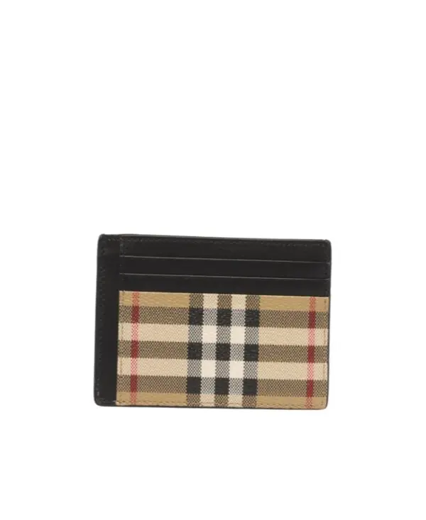 Burberry Check Pattern Card Holder - Black