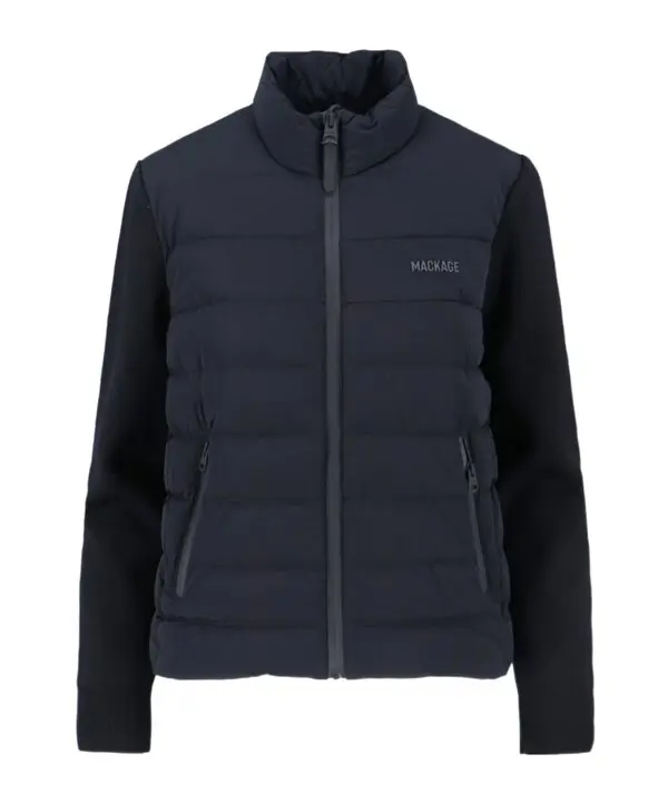 Mackage High Neck Zip-fastening Jacket With Leather Details - Black