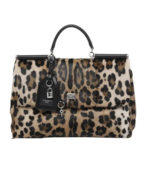 Dolce & Gabbana Leopard Printed Tote Bag - Brown