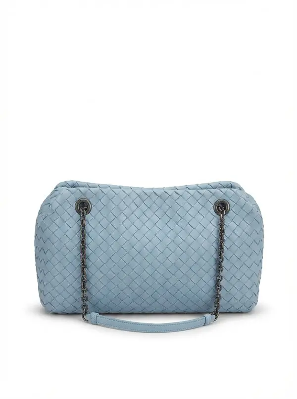 Bottega Veneta Woven Shoulder Bag With Chain Strap