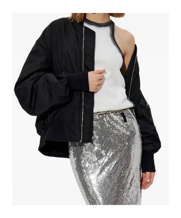 Attico The Zip Pocket Bomber Jacket By - Black