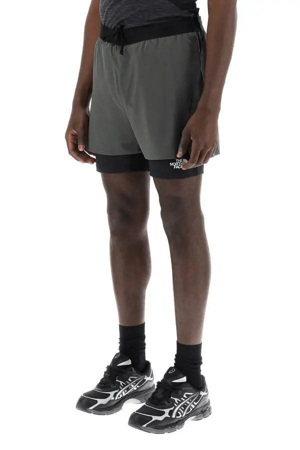 The North Face Logo Printed Drawstring Layered Shorts