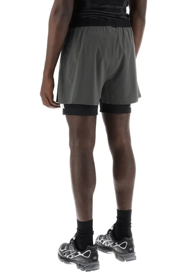 The North Face Logo Printed Drawstring Layered Shorts
