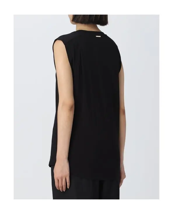 Michael Kors Michael Crewneck Pleated Sleeveless Top
