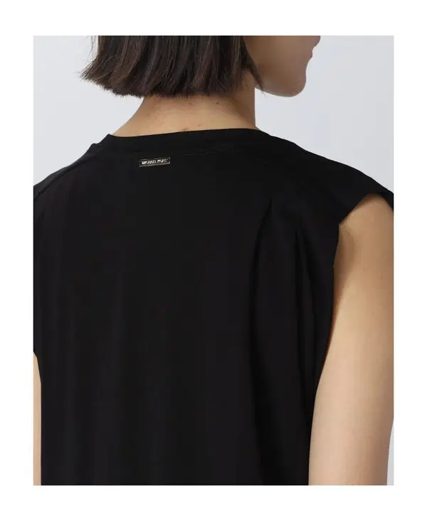 Michael Kors Michael Crewneck Pleated Sleeveless Top
