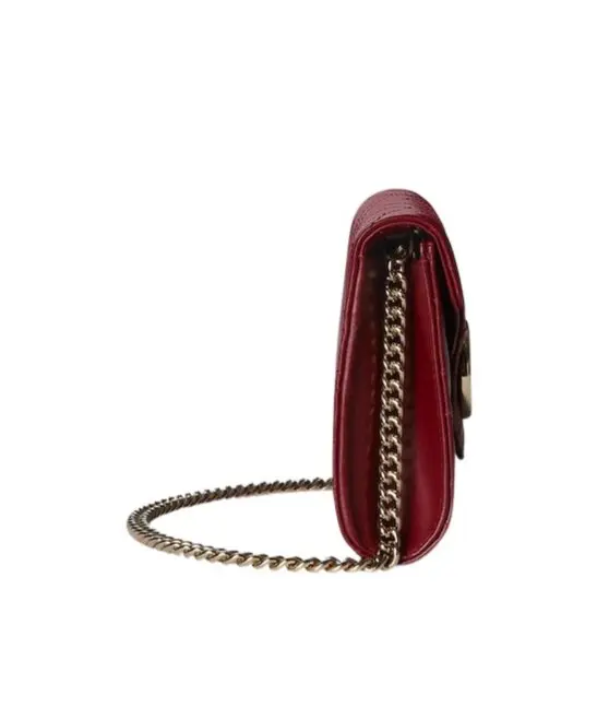Gucci Logo Plaque Quilted Clutch Bag - Red