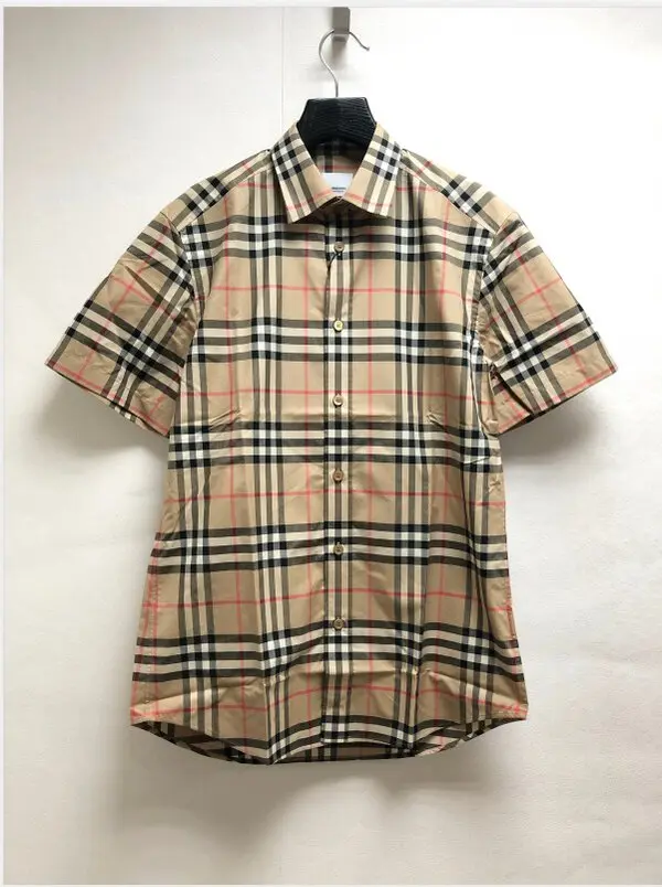 Burberry Vintage Check Print Short Sleeved Shirt - Nude