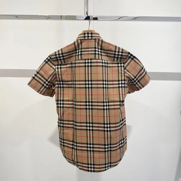 Burberry Vintage Check Print Short Sleeved Shirt - Nude